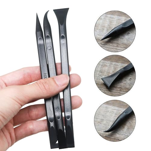 18pcs Non-Scratch Plastic Scraper Tool，Scratch Free Plastic Scraper，Carbon Fiber Plastic Scraper，Pen-Shaped Scraper，Multi-Purpose Scraper，for Tight Spaces, Kitchen, Crevices, Food, Paint (Black)