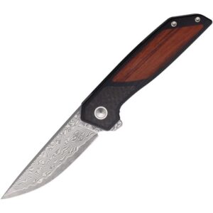 begg knives diamici linerlock damascus bg056, brown/black