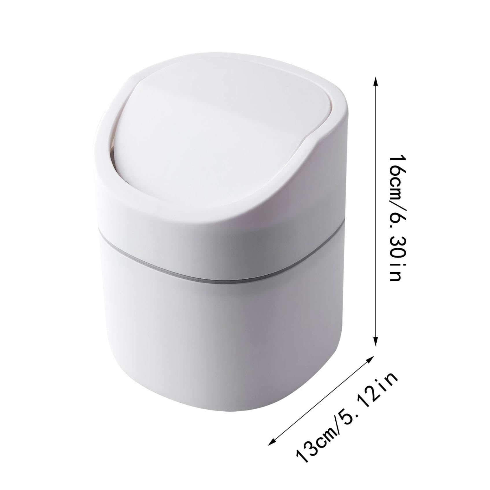 Generic Mini Trash Can Mini Desk Trash Can with Lid Small Trash Can for Bedroom for Bathroom, Office, Kitchen, Desk,Car Small Trashcan 1PC (White)