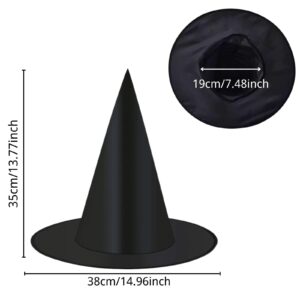 CROOT 8 Pieces Witch Hats Decorations, Halloween Costume for Hanging Witchs Hats Theme Decoration or Halloween Party Cosplay Holiday Hat,Black Witch Hat