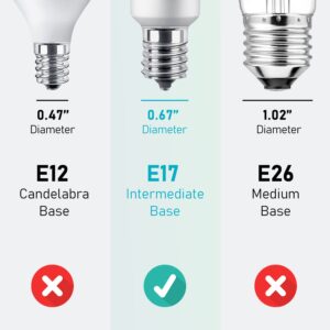 Maelsrlg Microwave Light Bulbs Under Hood 40W Equivalent, E17 LED Bulb Dimmable for Range Hood, 3W 380 Lumens, LED Appliance Light Bulb Over Stove, Warm White 3000K, 4 Pack