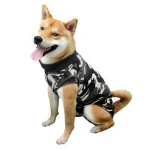 dog recovery suit,recovery suit for dogs after surgery,dog onesie for surgery male and female,abdominal wounds post surgical recovery,prevent licking surgical wound dog cone alternative,camouflage,m