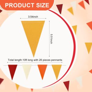 XIANMU 40 Feet 104 Pcs Red Orange Yellow Ivory Banner Fall Party Decorations Paper Pennant Triangle Flag Bunting Garlands for Autumn Thanksgiving Wedding Birthday Graduation Party Supplies