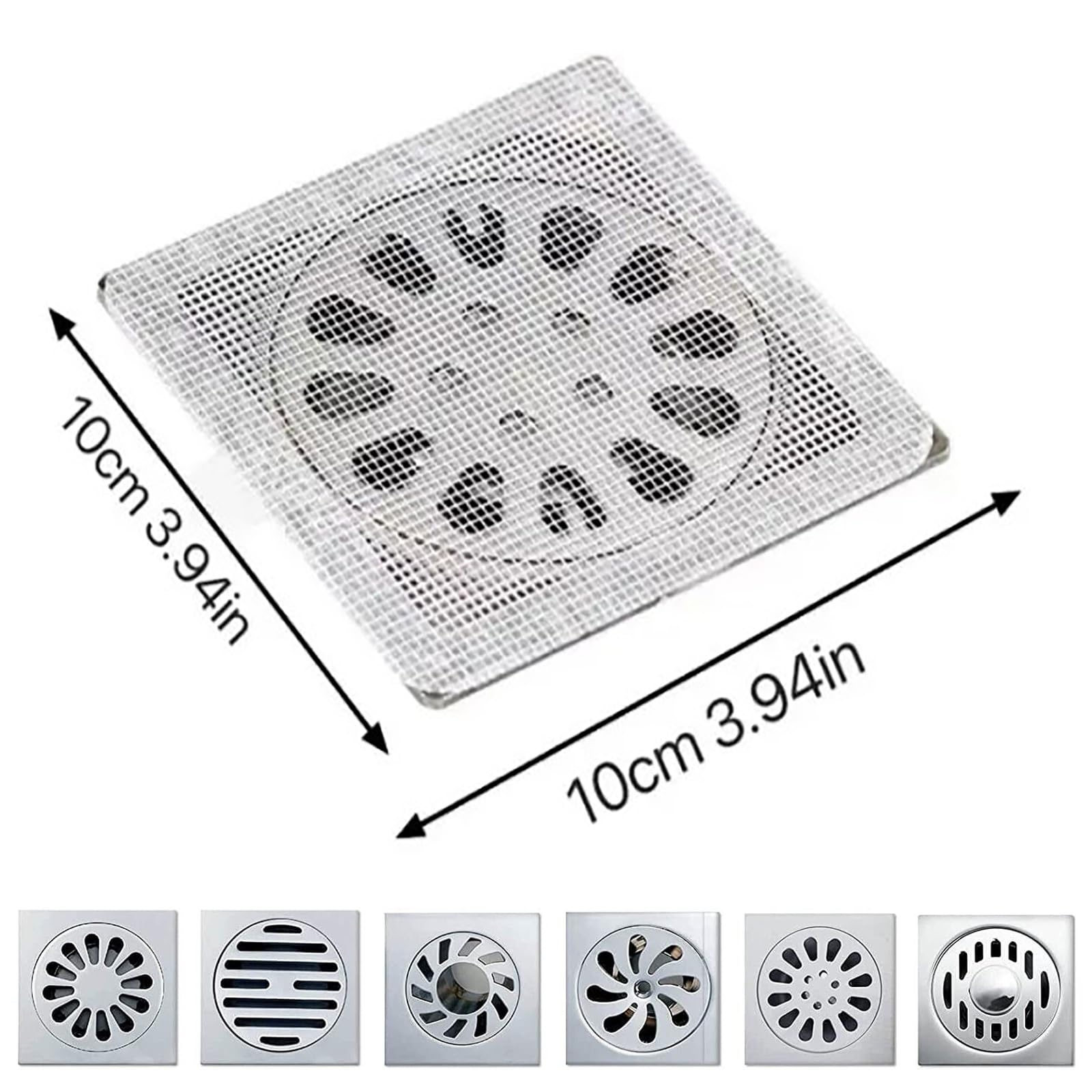 20/30/50PCS Pack Einweg Filterflicken, Disposable Filter Patches for Drain, Disposable Shower Drain Hair Catcher Mesh Stickers for Shower Bathroom, Laundry, Bathtub, Kitchen, Sink (20pcs)