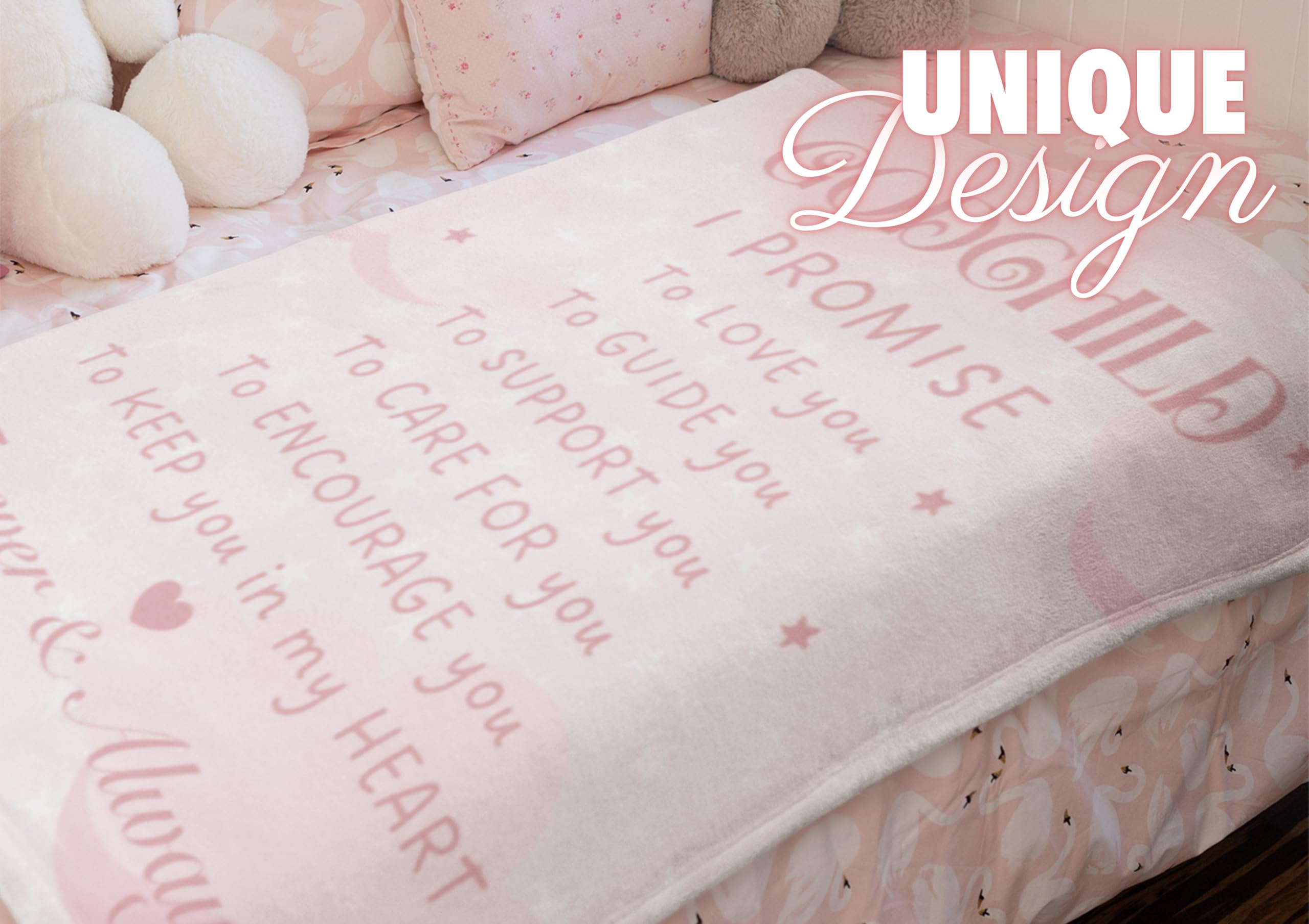 InnoBeta Baptism Gifts Throw Blanket for Girls, for Goddaughter, Baby Girls, Pink- 30"x 36"