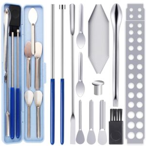 capsule filling machine kit – pill filler tray tools for quickly maker empty gel capsules all size 000 00 0 1 2 3 4 5, lab spoons spatula scoops tool (13pcs plus)