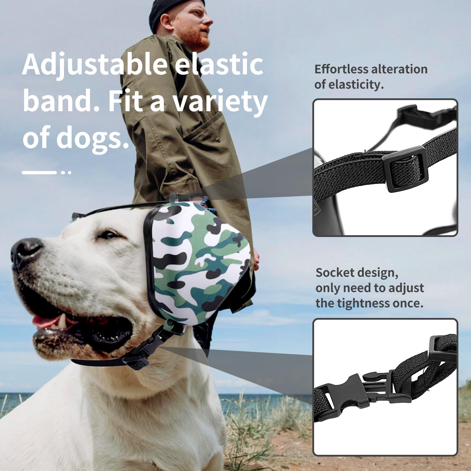 Dog Ear Muffs Noise Protection,uaidie Noise Cancelling Headphones for Dogs, Ear Covers for Hearing Protection and Anxiety - Camouflage