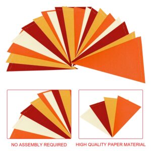 XIANMU 40 Feet 104 Pcs Red Orange Yellow Ivory Banner Fall Party Decorations Paper Pennant Triangle Flag Bunting Garlands for Autumn Thanksgiving Wedding Birthday Graduation Party Supplies