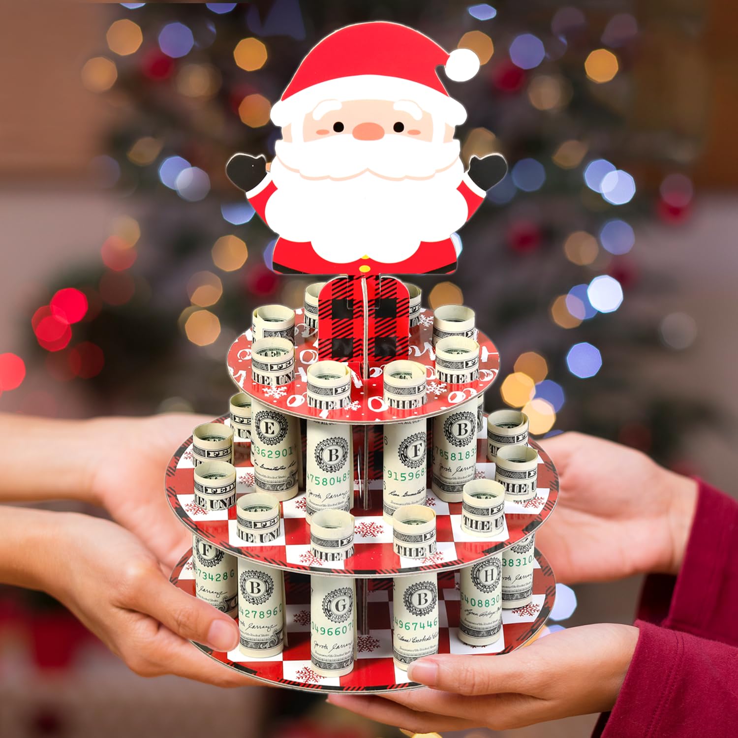 Christmas Money Holder for Cash Gift, Christmas Gifts Money Box Cash Cake for Christmas Gift Xmas Money Gift (Santa Claus)