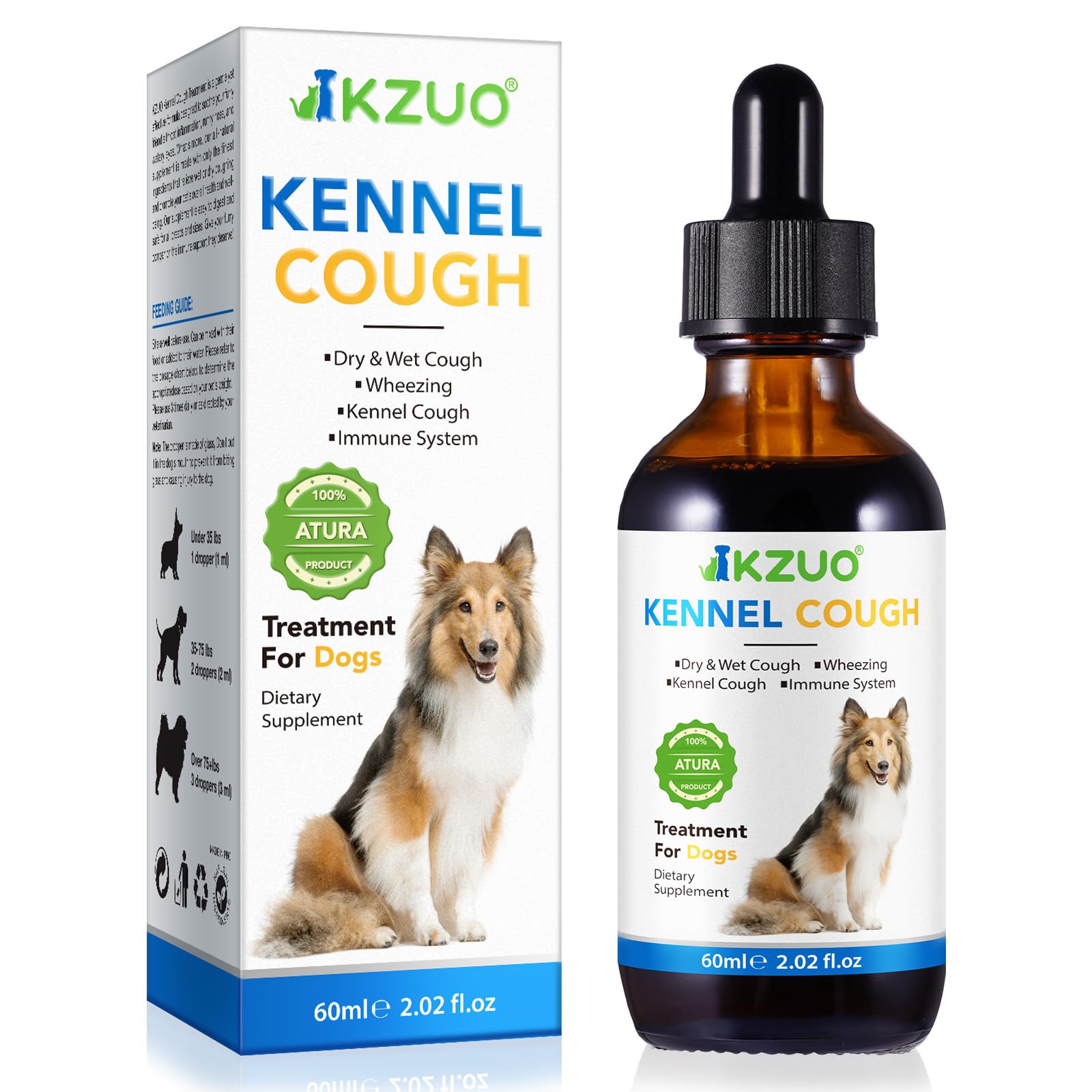 Dog Cough Treatment - Kennel Cough Drops for Dogs, 100% Natural Cough Supplement for Dogs, Allergy Relief Supplement for Dogs, Herbal Drops for All Breeds & Sizes