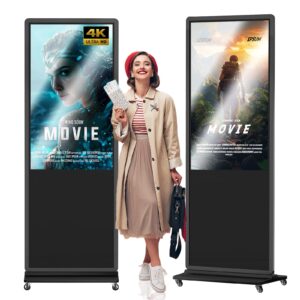 jaszdot 55'' digital signage displays 4k uhd 3840p lcd touchscreen kiosk floor standing auto smart ad display support usb/hdmi/wifi android os（55'' touch screen）