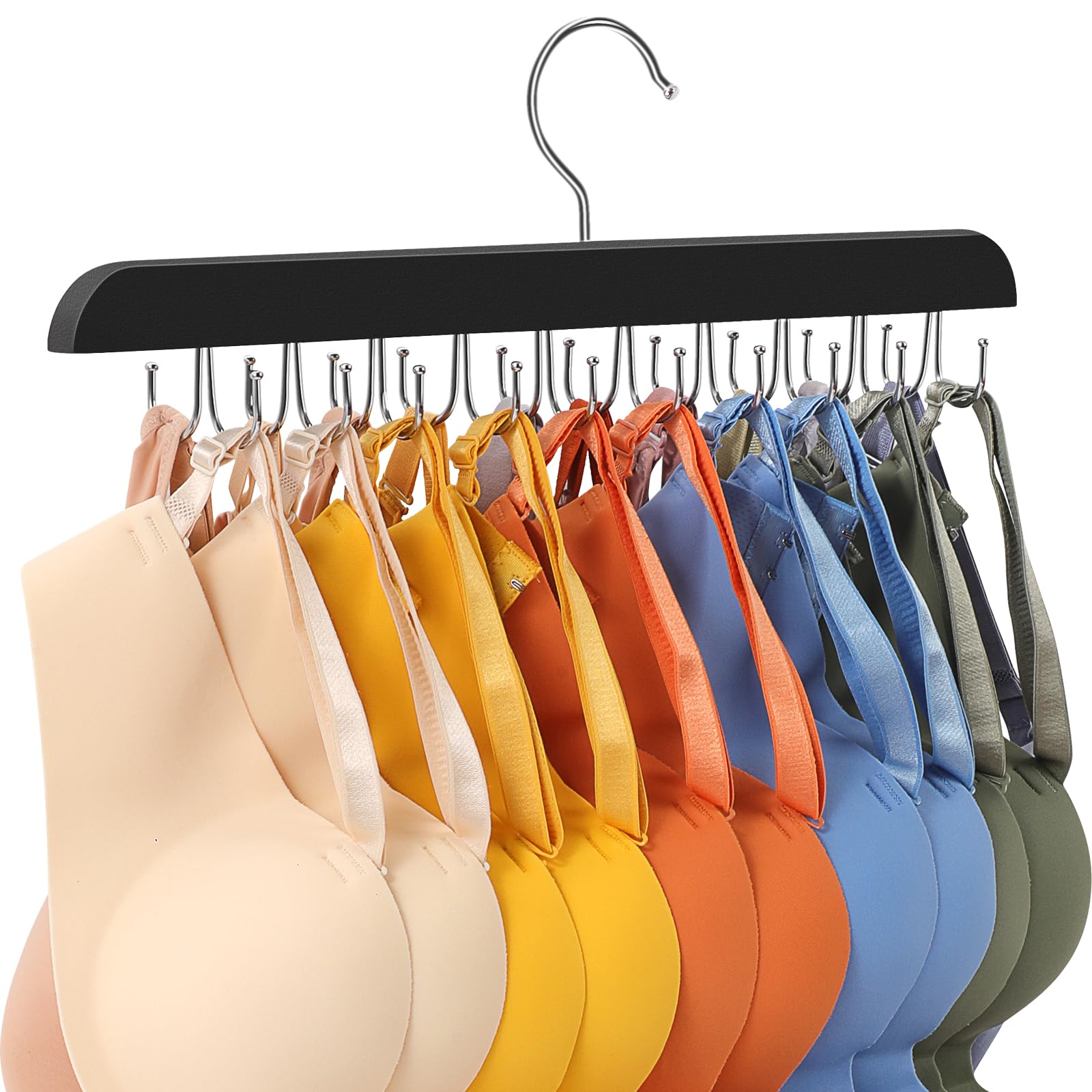 Bra Organizer for Closet, Tank Top Hanger, Bra Hanger 20 Hooks Capacity, Foldable Bra Hangers for Closet Organizer and Storage, Multi Tank Top Hangers Space Saving for Bra (1)