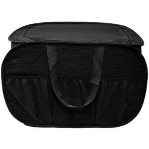 collapsible laundry baskets, tear proof pop up laundry hamper with lid, dual handles durable foldable laundry basket, easy to carry laundry hamper for home, laundry room, bedroom, dorm, travel black