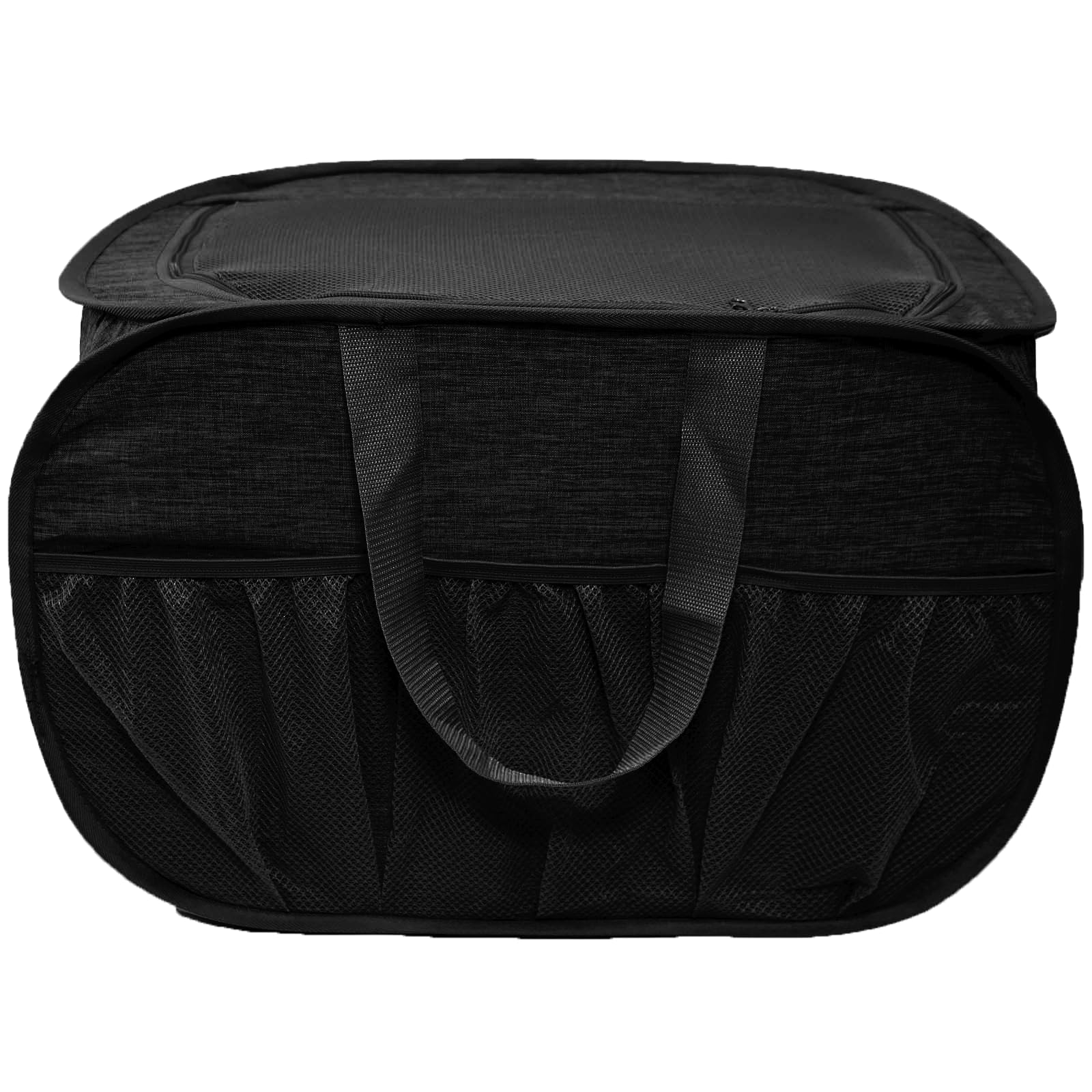 Collapsible Laundry Baskets, Tear Proof Pop Up Laundry Hamper with Lid, Dual Handles Durable Foldable Laundry Basket, Easy to Carry Laundry Hamper for Home, Laundry Room, Bedroom, Dorm, Travel Black