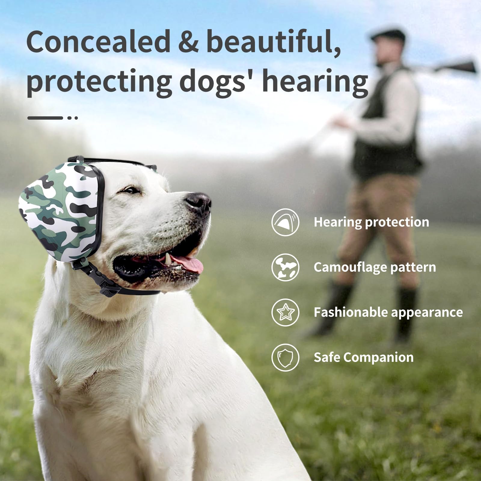 Dog Ear Muffs Noise Protection,uaidie Noise Cancelling Headphones for Dogs, Ear Covers for Hearing Protection and Anxiety - Camouflage