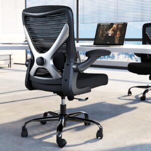 Ergalithic Ergonomic Office Chair - X-Shaped Computer Desk Chair Comfy, Gaming Chair, Office Chair with Lumbar Support, Mesh Office Chairs, Desk Chair for Long Hours (Black Silver)