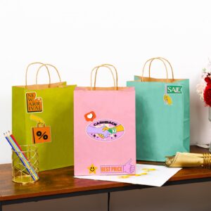 Moretoes 36pcs Paper Gift Bags with Handles Bulk, 7.5"x 4.7"x 10.2" Party Favor Bags, Medium Goodie Bags for Kids Birthday, Baby Shower, Crafts, Christmas Party Supplies (12 Colors)