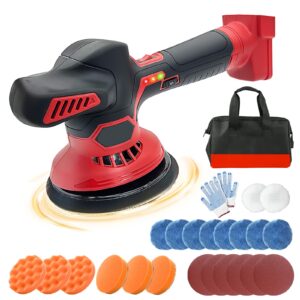 cordless car buffer polisher for milwaukee m18 battery, polisher machine kit with 6 variable speed up to 6000rpm, cordless buffer polisher for car detailing/polishing/waxing(battery not included)