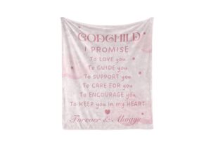 innobeta baptism gifts throw blanket for girls, for goddaughter, baby girls, pink- 30"x 36"