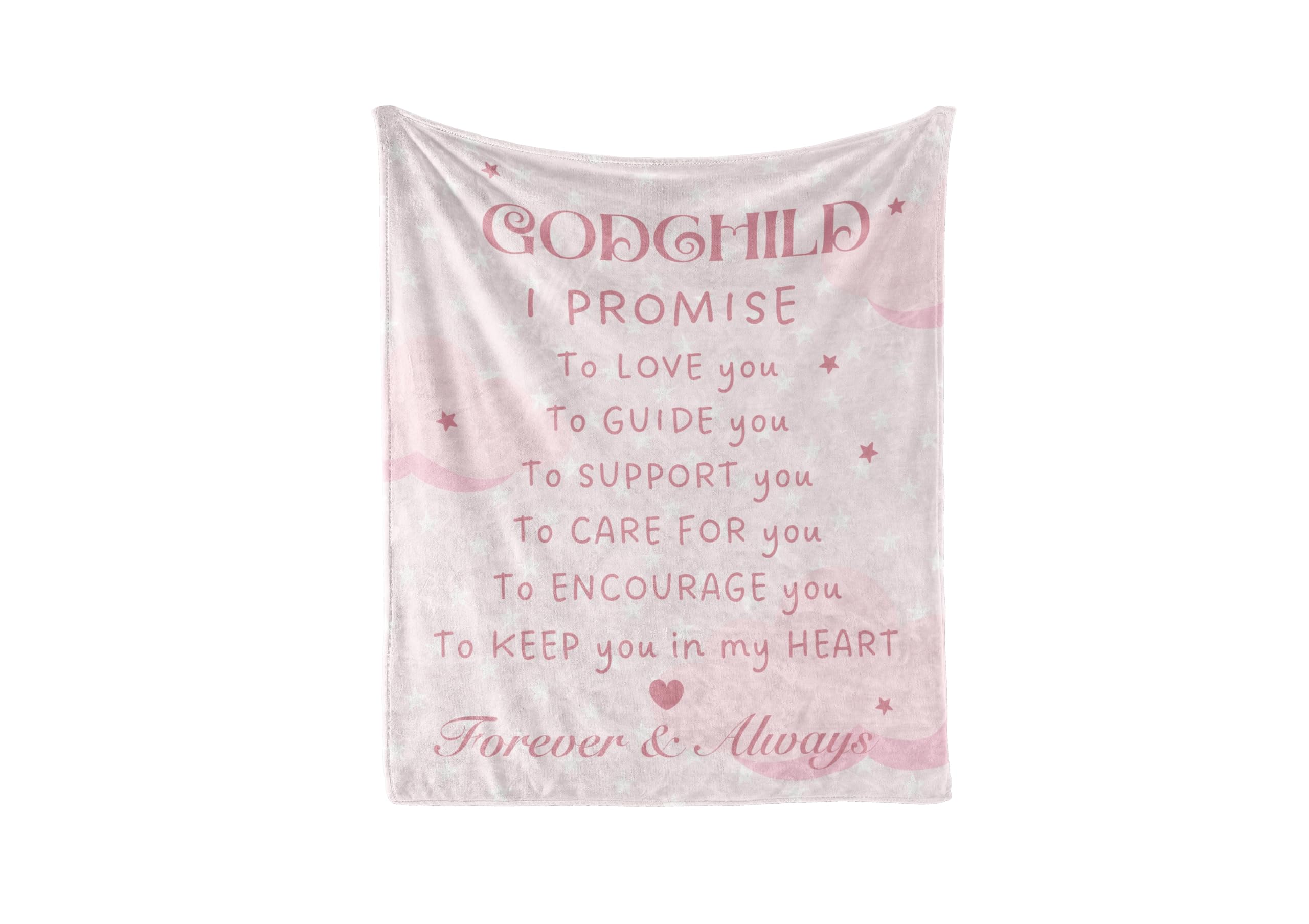 InnoBeta Baptism Gifts Throw Blanket for Girls, for Goddaughter, Baby Girls, Pink- 30"x 36"