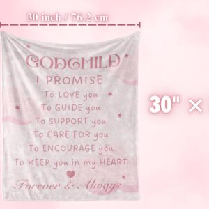 InnoBeta Baptism Gifts Throw Blanket for Girls, for Goddaughter, Baby Girls, Pink- 30"x 36"