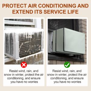 Nkiy Quen 2 Pack Insulation Window Air Conditioner Cover Set-Adjustable Waterproof Window AC Unit Covers for Winter-Window AC Protectors 20.5"x15.7"x4.4" for Inside and 20.5"x15.7"x15.7" for Outside