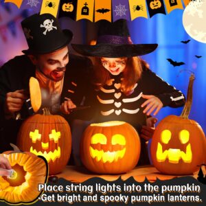 Beeplove Pumpkin Carving Kit - 25 Pcs Safe Pumpkin Carving Stencils with Lights Carving Knive Scooper Hammer, Stainless Steel Carving Tools for Halloween Adults Kids DIY Pumpkins