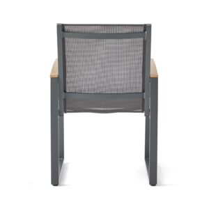 Christopher Knight Home Glasgow Outdoor Aluminum and Mesh Dining Chairs (Set of 4), 22.25 "W x 24.5 "D x 33.5 "H, Gray + Natural Brown