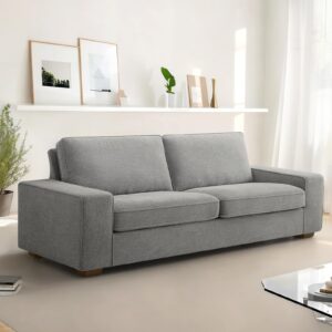 wichvens 88.58" oversized loveseat sofa for living room,plush chenille modern sofas & couches with wide armrest，solid wood leg and removable sofa cushion,easy to install(light grey)