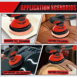 Cordless Car Buffer Polisher for Milwaukee m18 Battery, Polisher Machine Kit with 6 Variable Speed Up to 6000RPM, Cordless Buffer Polisher for Car Detailing/Polishing/Waxing(Battery Not Included)