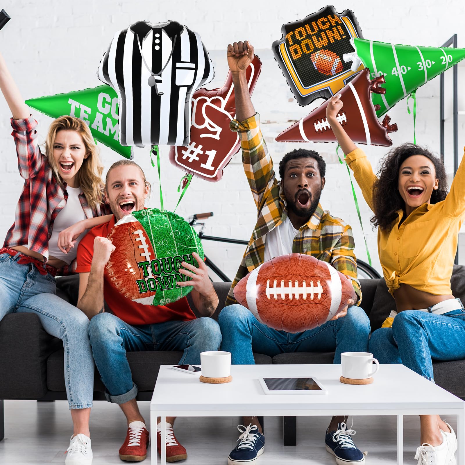 Football Party Decorations Football Shaped Foil Balloons,Touchdown Balloons for Football Birthday Party Football Game Tailgate Party Decorations