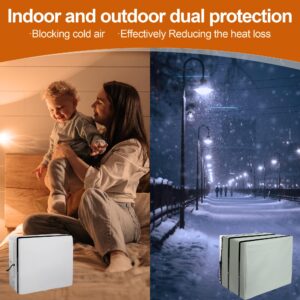 Nkiy Quen 2 Pack Insulation Window Air Conditioner Cover Set-Adjustable Waterproof Window AC Unit Covers for Winter-Window AC Protectors 20.5"x15.7"x4.4" for Inside and 20.5"x15.7"x15.7" for Outside