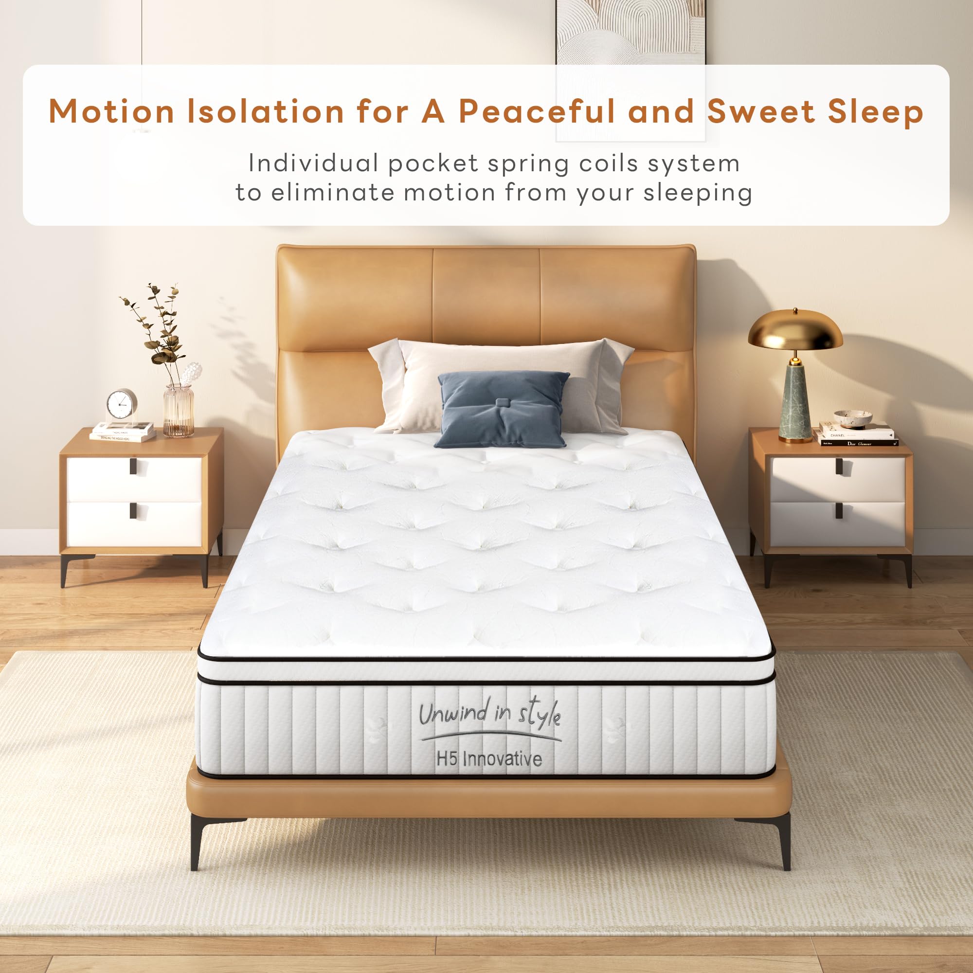 Twin Mattress,10 inch Hybrid Mattress Twin Size,Medium Firm Mattress with Memory Foam and Pocket Springs,Breathable Cover 10 inch Twin Bed in a Box,38"X75"X10"