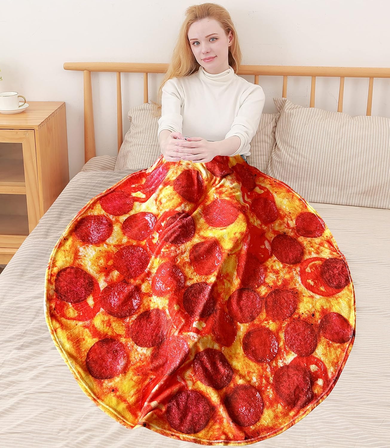 BENEDICT Pizza Blanket for Baby 36 inch Novelty Food Pizza Blanket Soft and Funny Flannel Blanket Suitable for Baby Gifts for Baby Shower Boy Girl