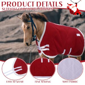 Yeyeplum Christmas Horse Model Blanket Tack Blanket Liner Traditional Blanket Horse Accessories Soft Horse Blanket Sheet, 1: 9 Scale, Red