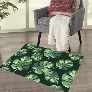 Oerdan 24"x36" Area Rugs - Loop Pile Washable Rug, Anti Slip Tropical Leaves Palm Leaves Rugs for Living Room, Bedroom Area Rugs