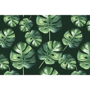 Oerdan 24"x36" Area Rugs - Loop Pile Washable Rug, Anti Slip Tropical Leaves Palm Leaves Rugs for Living Room, Bedroom Area Rugs