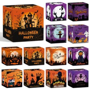 halloween candy treat box set, 12 pcs treat goodie boxes halloween party favors boxes, halloween cardboard funny boxes for for candy snacks cookie small gifts halloween party supplies kids birthday