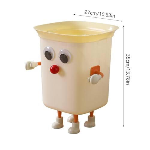 LEADSDGE Trash Bin DIYs Kitchen Container Bin Funny Large Eye Trash Bin Garbage Can For Office Kids Bedroom Bathroom Home Decorations