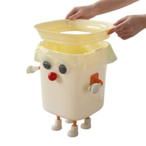 LEADSDGE Trash Bin DIYs Kitchen Container Bin Funny Large Eye Trash Bin Garbage Can For Office Kids Bedroom Bathroom Home Decorations