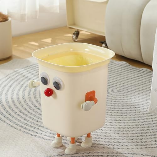 LEADSDGE Trash Bin DIYs Kitchen Container Bin Funny Large Eye Trash Bin Garbage Can For Office Kids Bedroom Bathroom Home Decorations