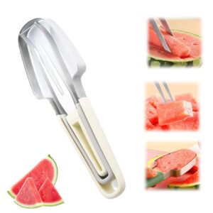 3-in-1 watermelon fork slicer cutter, 2024 upgraded stainless steel watermelon windmill cutter, watermelon cutter slicer tool with watermelon ice cream molds and forks(beige,1pcs)