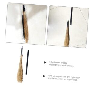 LALADEFIEE Masquerade Witch Broom Halloween Witch Besom Prom Props Halloween Besom for Decor Wizard Broomstick Halloween Costume Halloween Home Decor Broom Prop Toy Broom Ornament Wooden