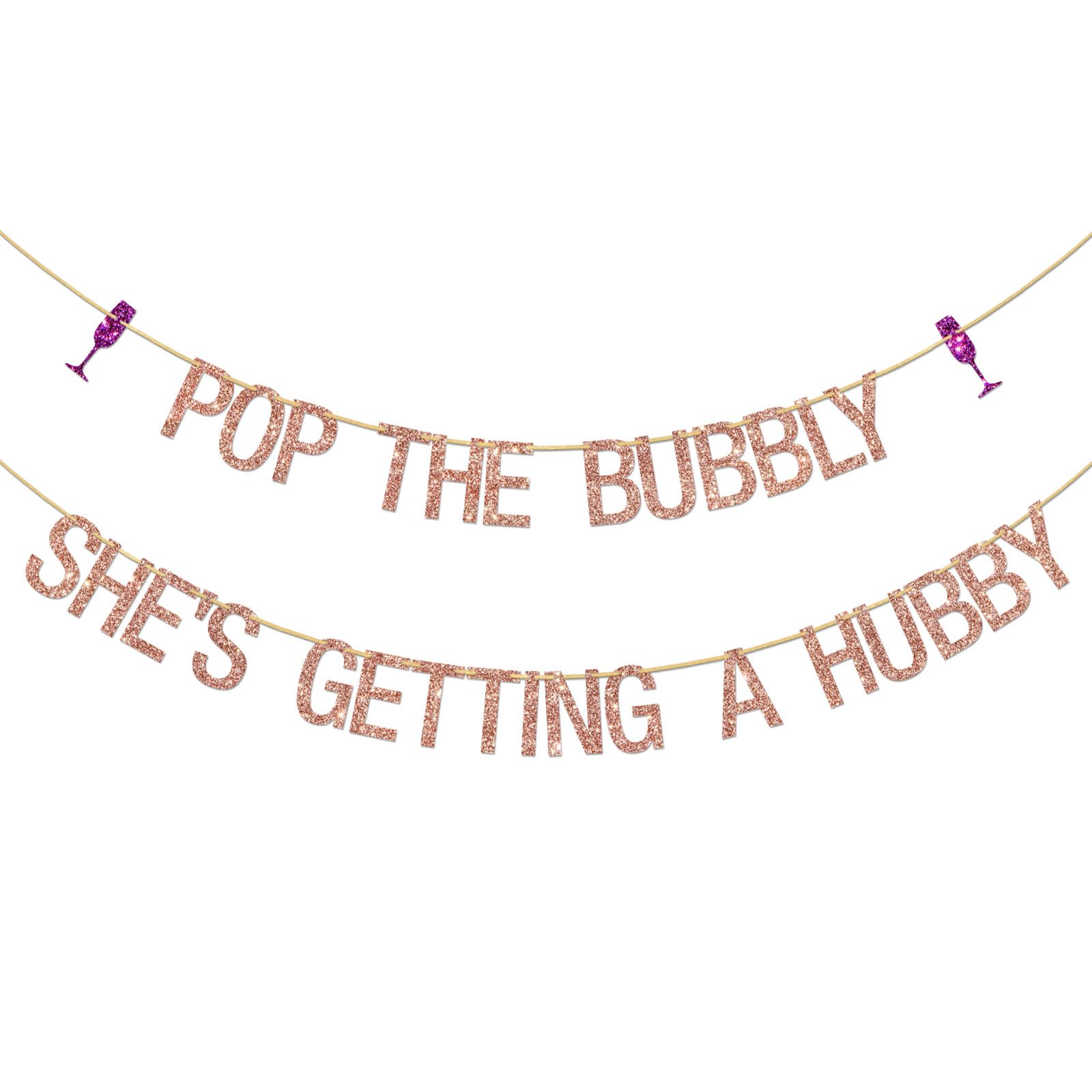 Ambishi Pop The Bubbly She's Getting A Hubby Banner, Bachelorette/Bridal Party Banner, Bachelorette Party Decorations