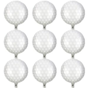 hilavo 9pcs golf balloons, 18inch sports balloons aluminum foil balloons for golf themed party decorations, birthday sports graduation party supplies