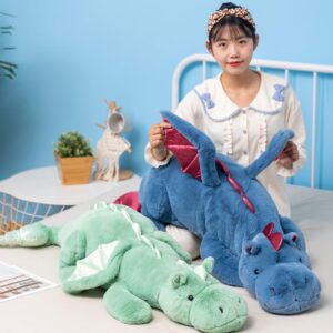 IFX24 Weighted Stuffed Animals 10Lbs 35.4", Weighted Dragon Stuffed Animal for Kids and Adults, Heavy Weighted Stuffed Animals for Comfort and Relaxation. Blue, Pink, and Green Available