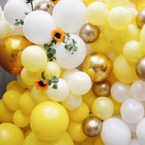 KALOR Yellow and Metallic Gold Balloons, 60 Pcs 12 Inch Gold Confetti Latex Balloons for Baby Shower Birthday Bridal Shower Wedding Party Decorations