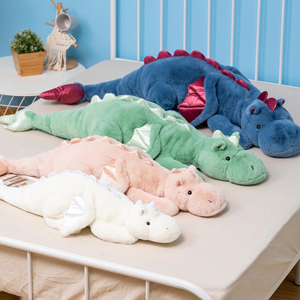 IFX24 Weighted Stuffed Animals 10Lbs 35.4", Weighted Dragon Stuffed Animal for Kids and Adults, Heavy Weighted Stuffed Animals for Comfort and Relaxation. Blue, Pink, and Green Available