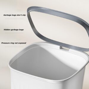 Trash Can - Household Kitchen Trash Can, Plastic Waste Basket, Lidless Press Ring Bathroom Trash Can, Multi-Functional Rubbish Bin, for Bathrooms, Laundry Room, Kitchens & Offices