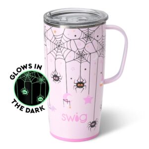 Swig Life 22oz Travel Mug, Insulated Tumbler with Handle and Lid, Travel Coffee Mug, Cup Holder Friendly Travel Mug, Stainless Steel 22 oz Tumbler, Reusable Insulated Tumbler (Sweet And Spooky)